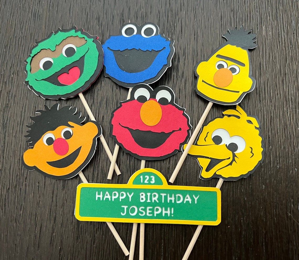 Personalized Birthday Set of 7 Cupcake Toppers - Etsy