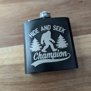 Camper's Companion - Bigfoot "hide and Seek Champion" Flask ...