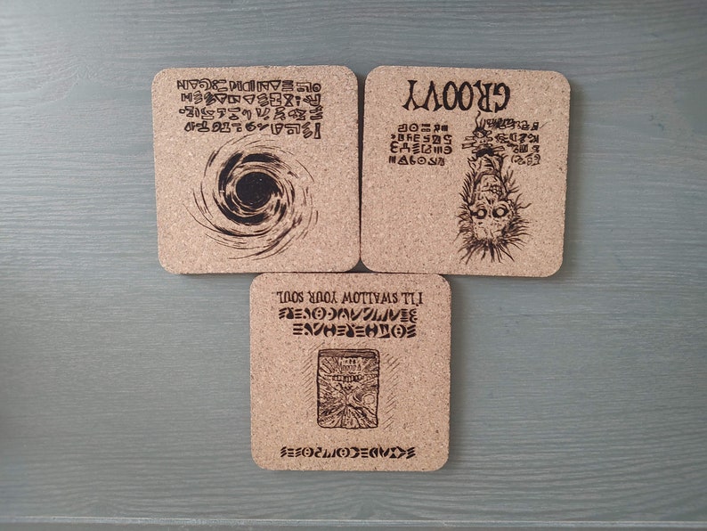Evil Dead Necronomicon Cork Coaster Set | Halloween Gift / Ash Vs Evil ...