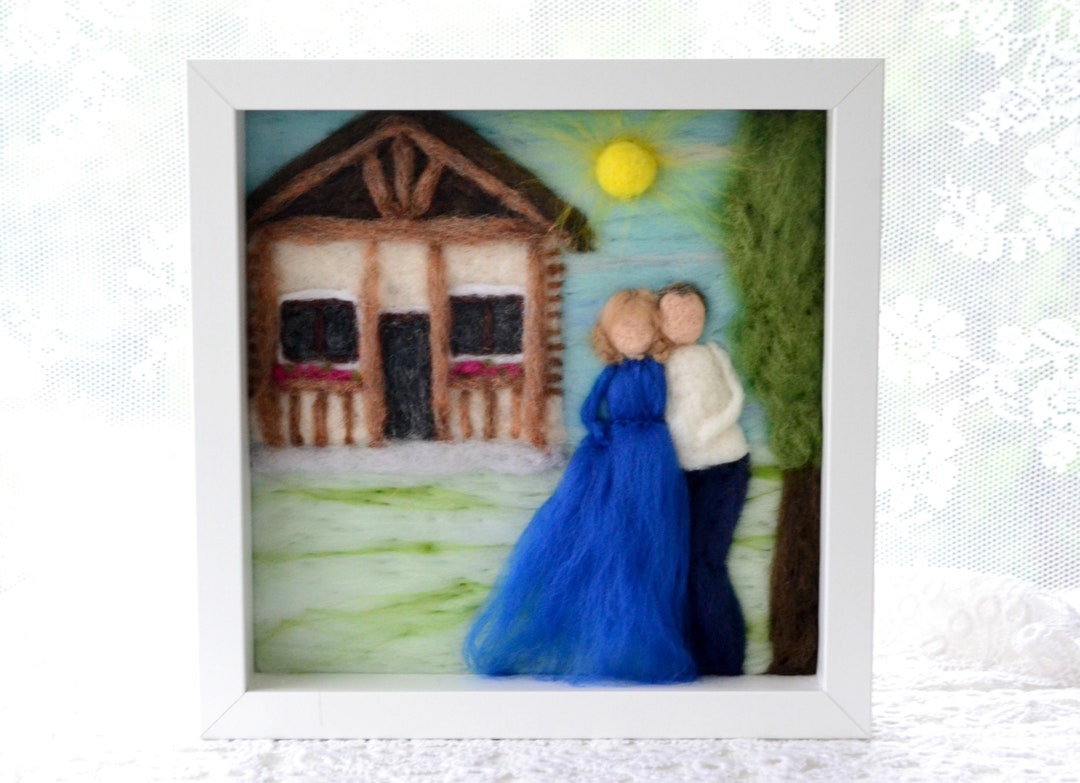Custom Needle Felted Family Portrait, Felted Wool Decor, Walorf Felt ...