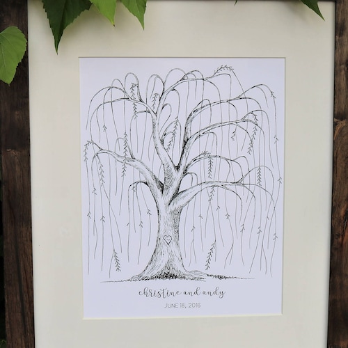 CUSTOM Guest Book Tree Choose Your Tree Color Print Sizes - Etsy