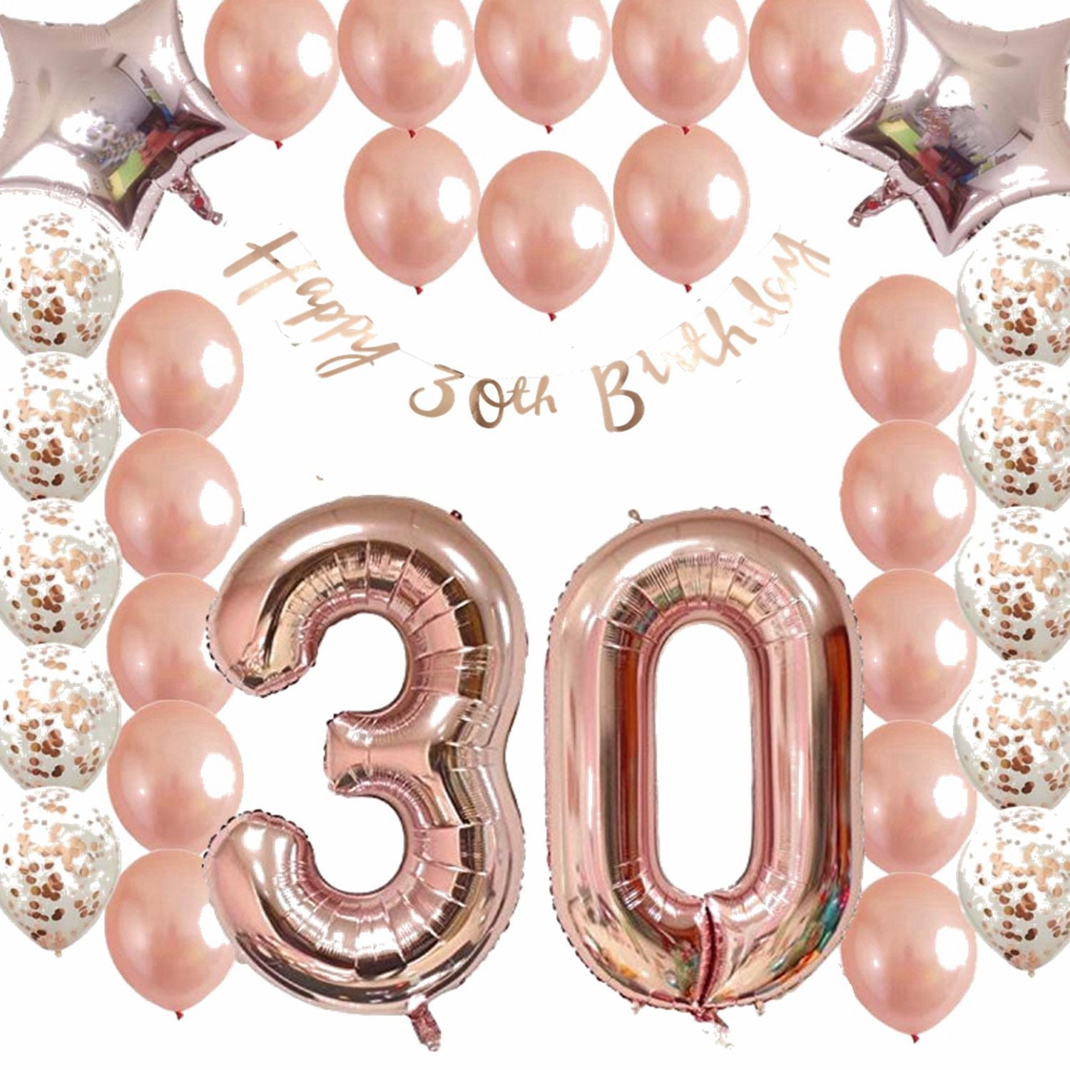 Ultimate 30th Rose Gold Birthday Pack 30 Thirtieth Garland - Etsy Australia