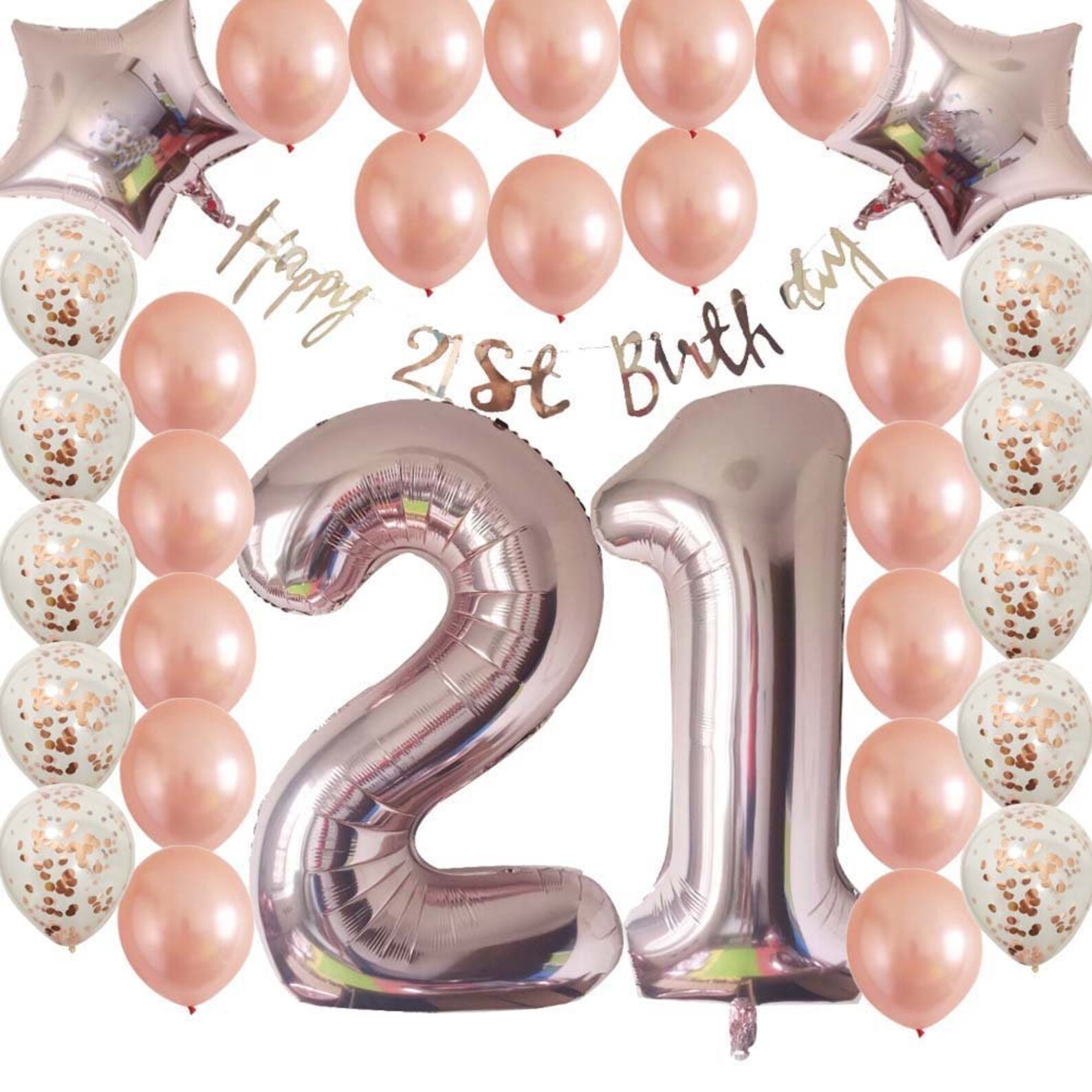 Ultimate 21st Rose Gold Twenty First Birthday Pack 21 Garland - Etsy