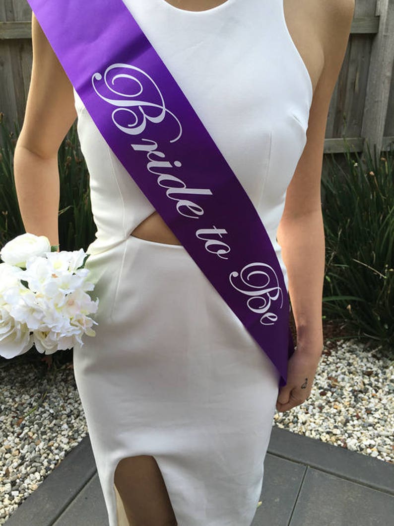 PURPLE Hens Sash - Hen Sash - Bride to Be Sash - Bridal Shower ...
