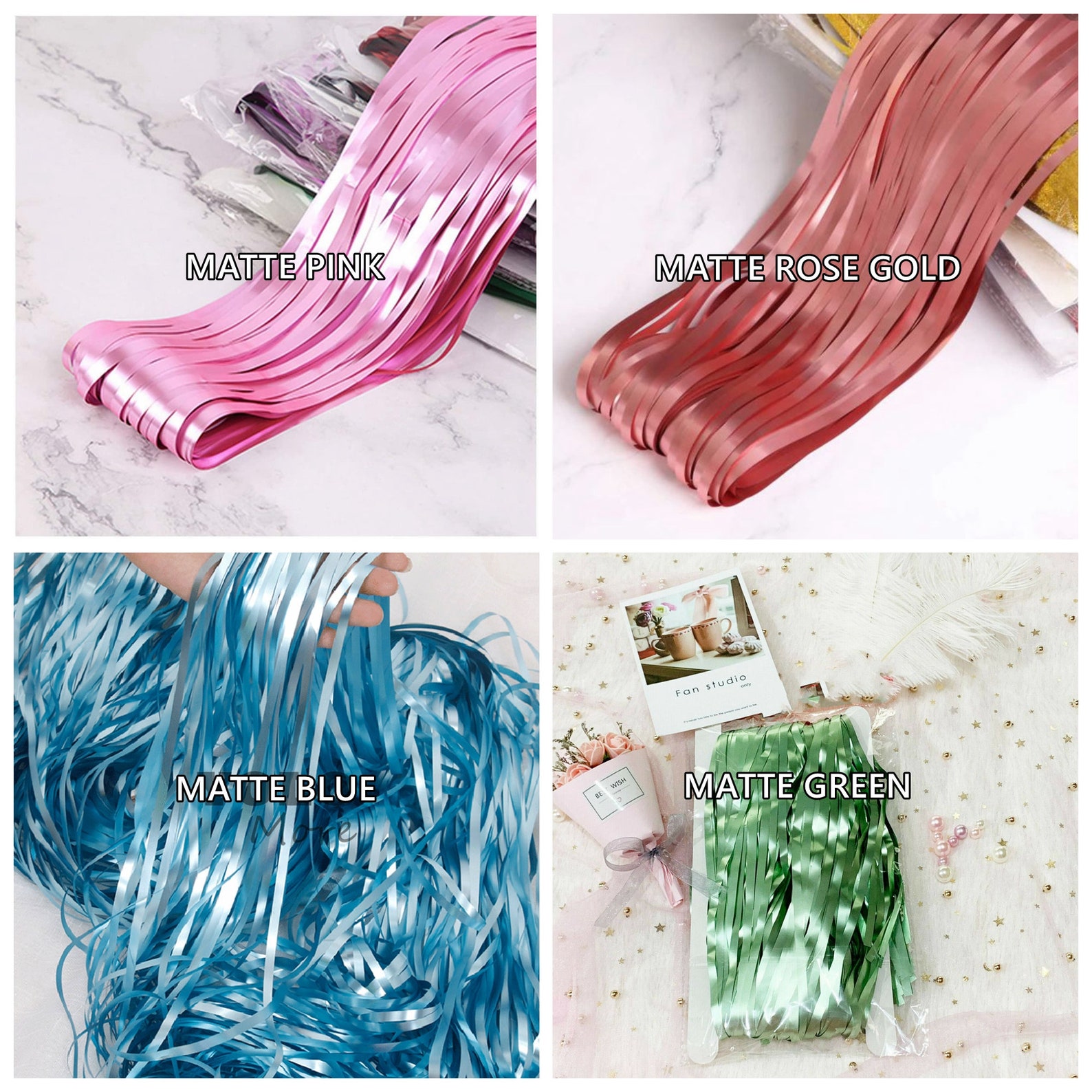 2m X 1m Metallic Foil Tinsel Curtain Party Backdrop Decor Event ...