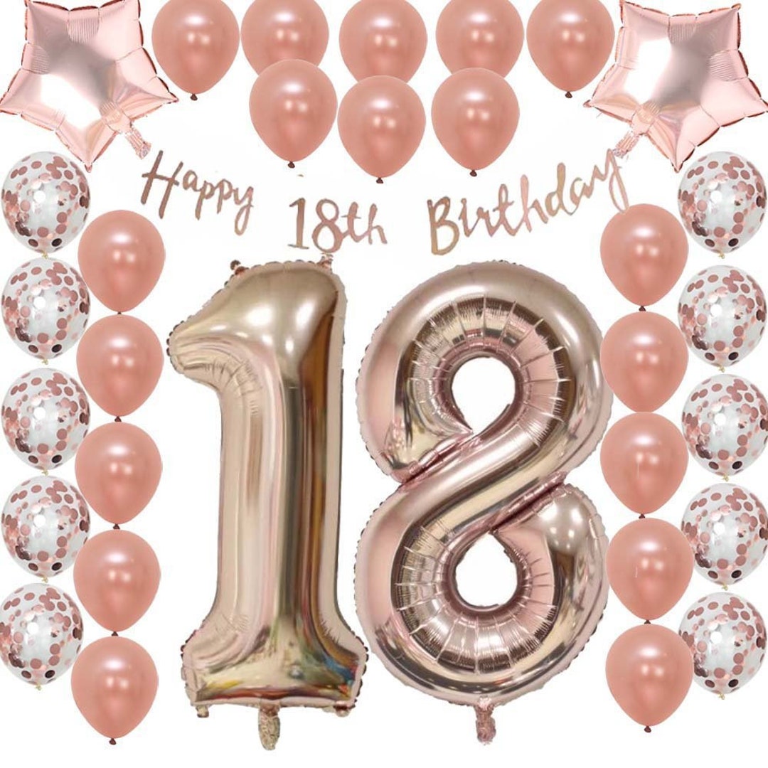 Ultimate 18th Rose Gold Eighteenth // Birthday Pack 18 Garland Balloons ...