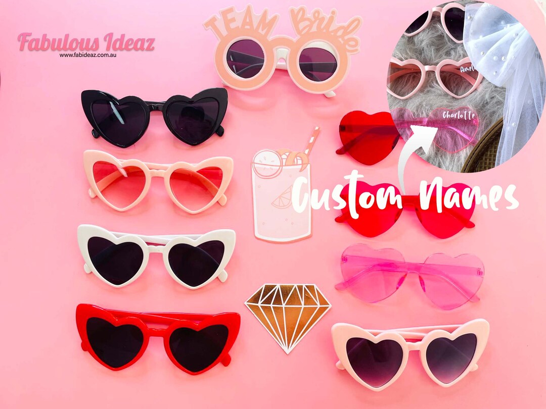 Groovy Hen Party Heart Shaped Sunglasses for Hen Do Bachelorette Night ...