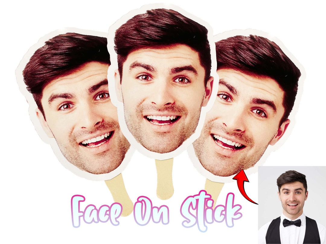 Big Face on A Stick - Custom Head Cutouts Sticker, Bachelorette Party ...