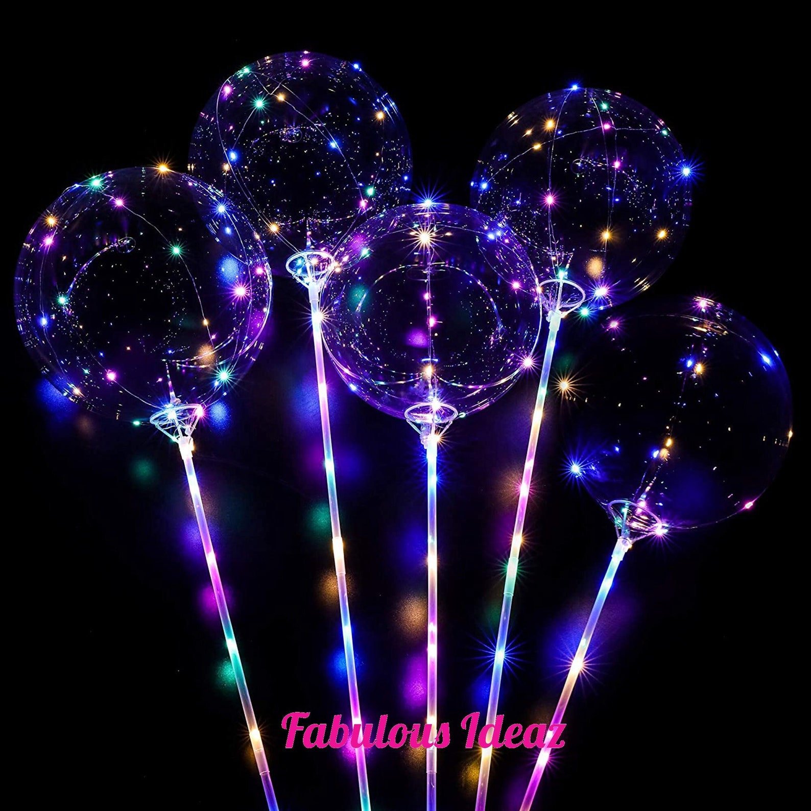 5 Pack LED String Light BOBO Balloons Kit With Stand and Base - Etsy