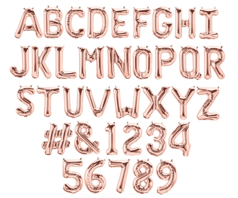 Rose Gold Foil Balloon Letters Numbers 16/ 41CM Birthday - Etsy