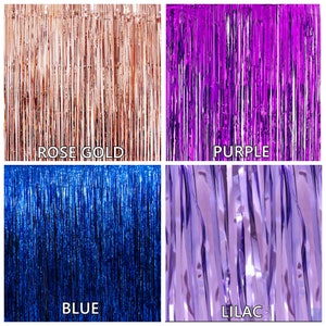 2m X 1m Metallic Foil Tinsel Curtain Party Backdrop Decor Event ...