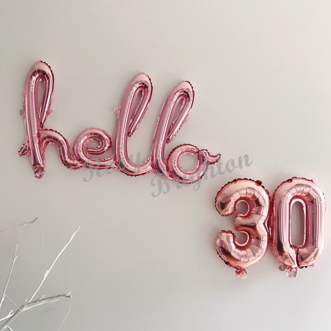 Hello 30th Rose Gold Birthday Pack 30 Thirtieth Garland Balloons ...