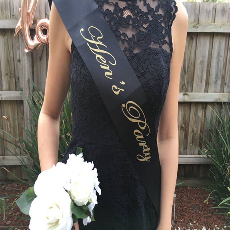 Black & Gold Hens Sash - Hen Sash - Bride to Be Sash - Bridal Shower ...