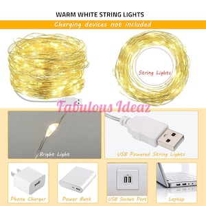 5M/10M/20M USB POWERED LED String Light Fairy Warm White Garden/ Home ...