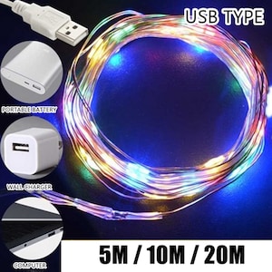 5M/10M/20M USB POWERED LED String Light Fairy Warm White Garden/ Home ...