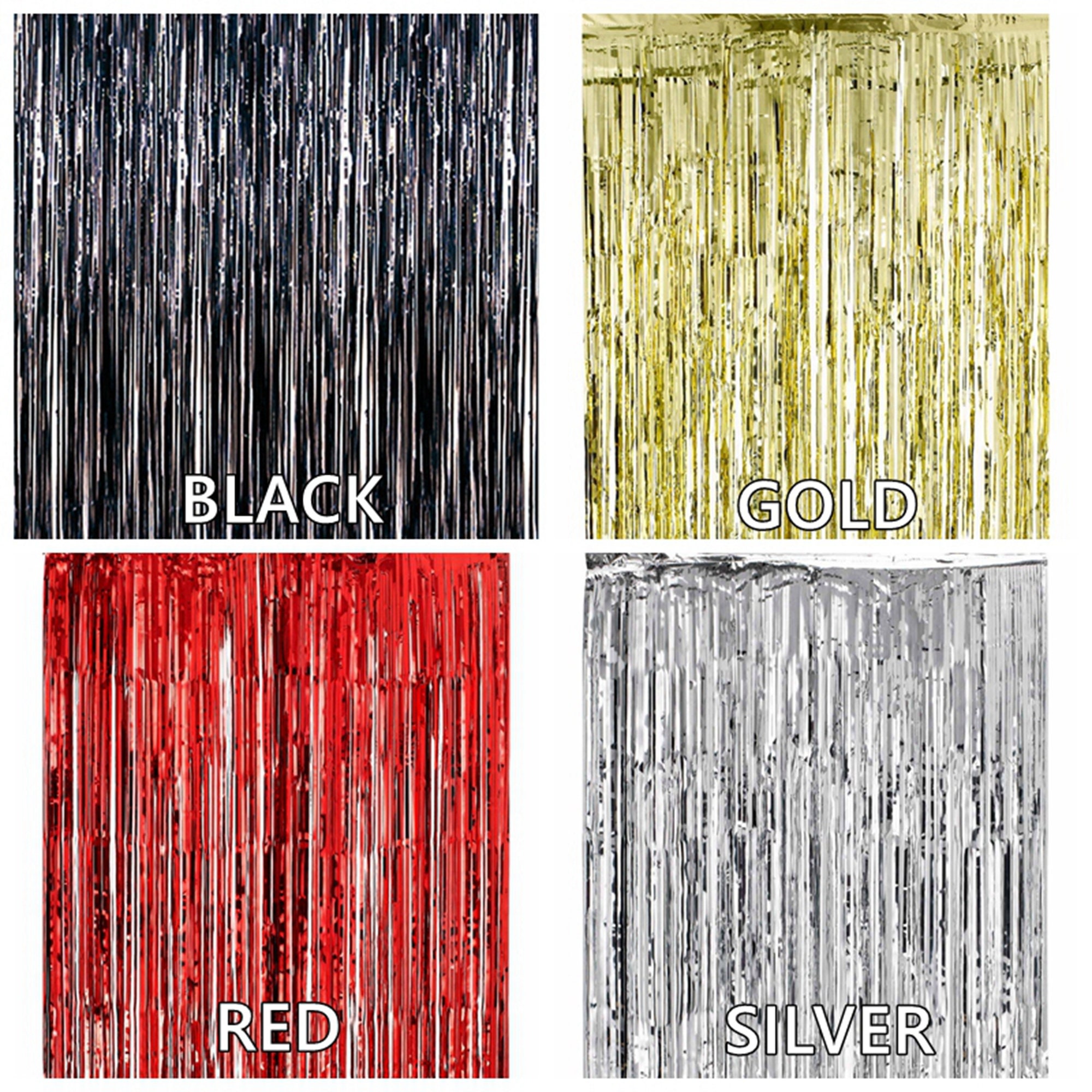 3m X 1m Metallic Foil Tinsel Curtain Party Backdrop Decor Event ...