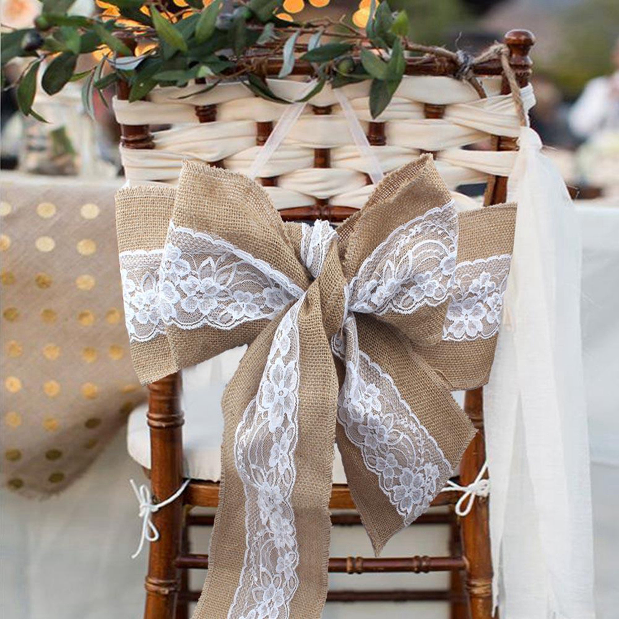 Hessian Chair Sash Burlap 6" X 95" / 15cm X 2.4m Decoration Wedding ...
