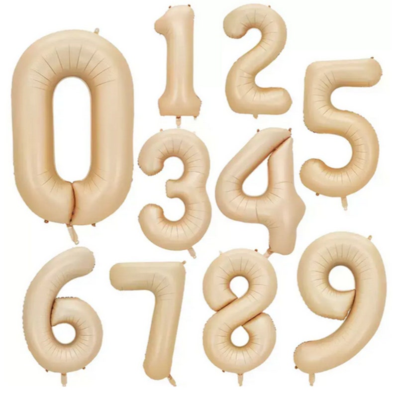 40" Caramel & Cream Jumbo Foil Numbers Helium Balloon 100CM Birthday ...