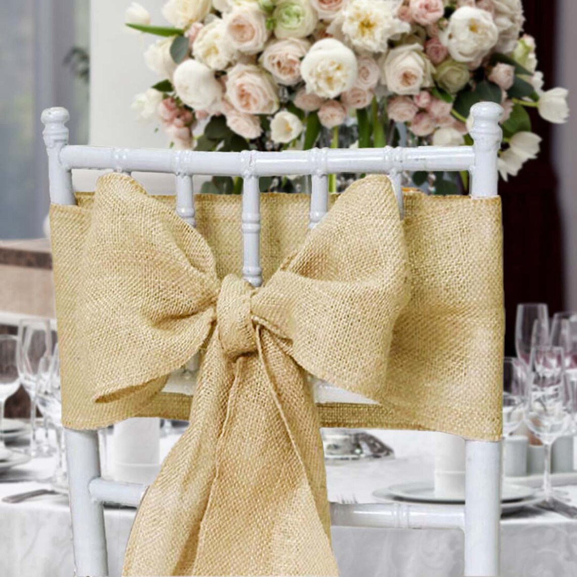 Hessian Chair Sash Burlap 6" X 95" / 15cm X 2.4m Decoration Wedding ...