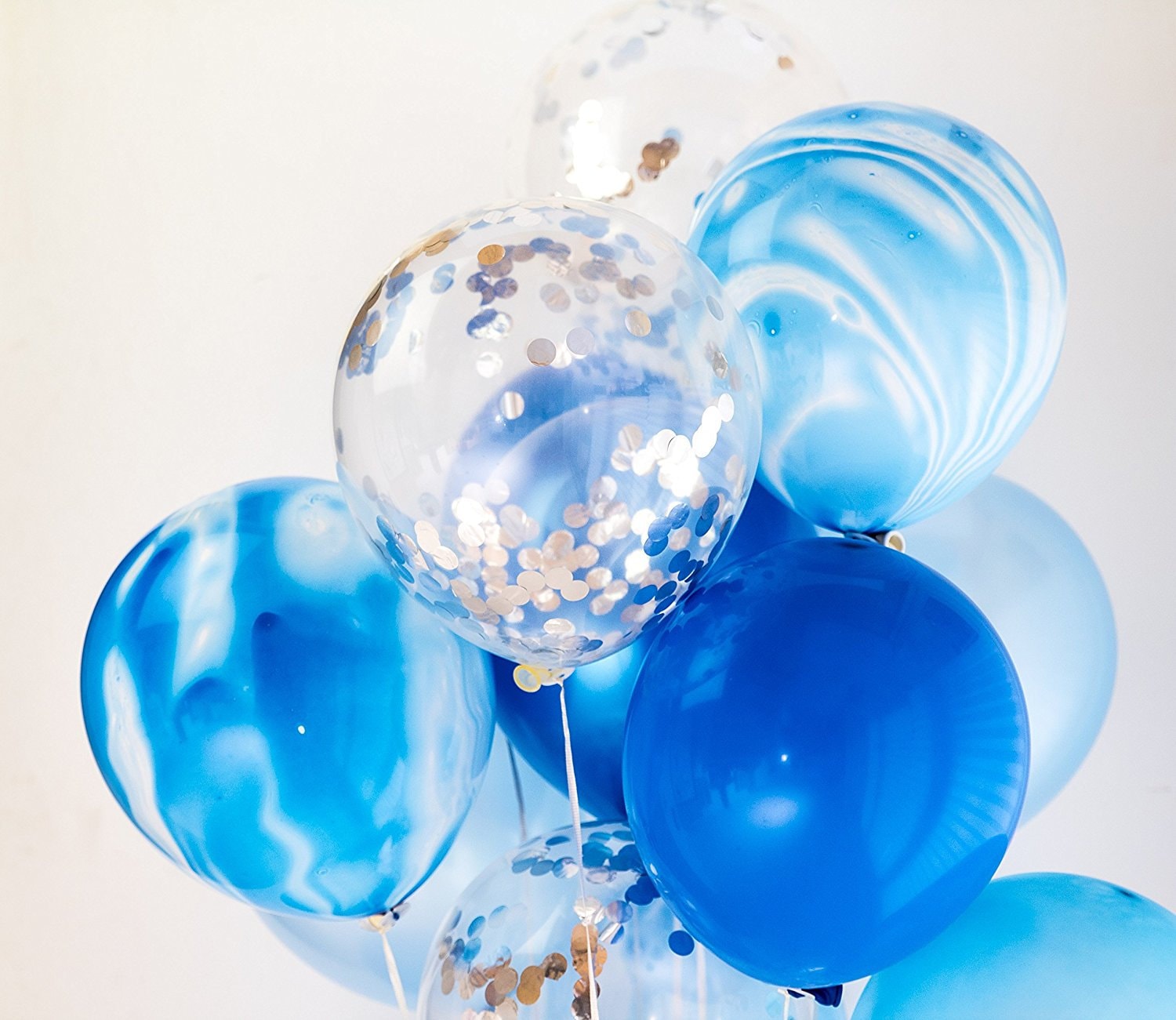 Blue Silver Marble Balloons Set 20 Pack // Silver Confetti - Etsy Australia