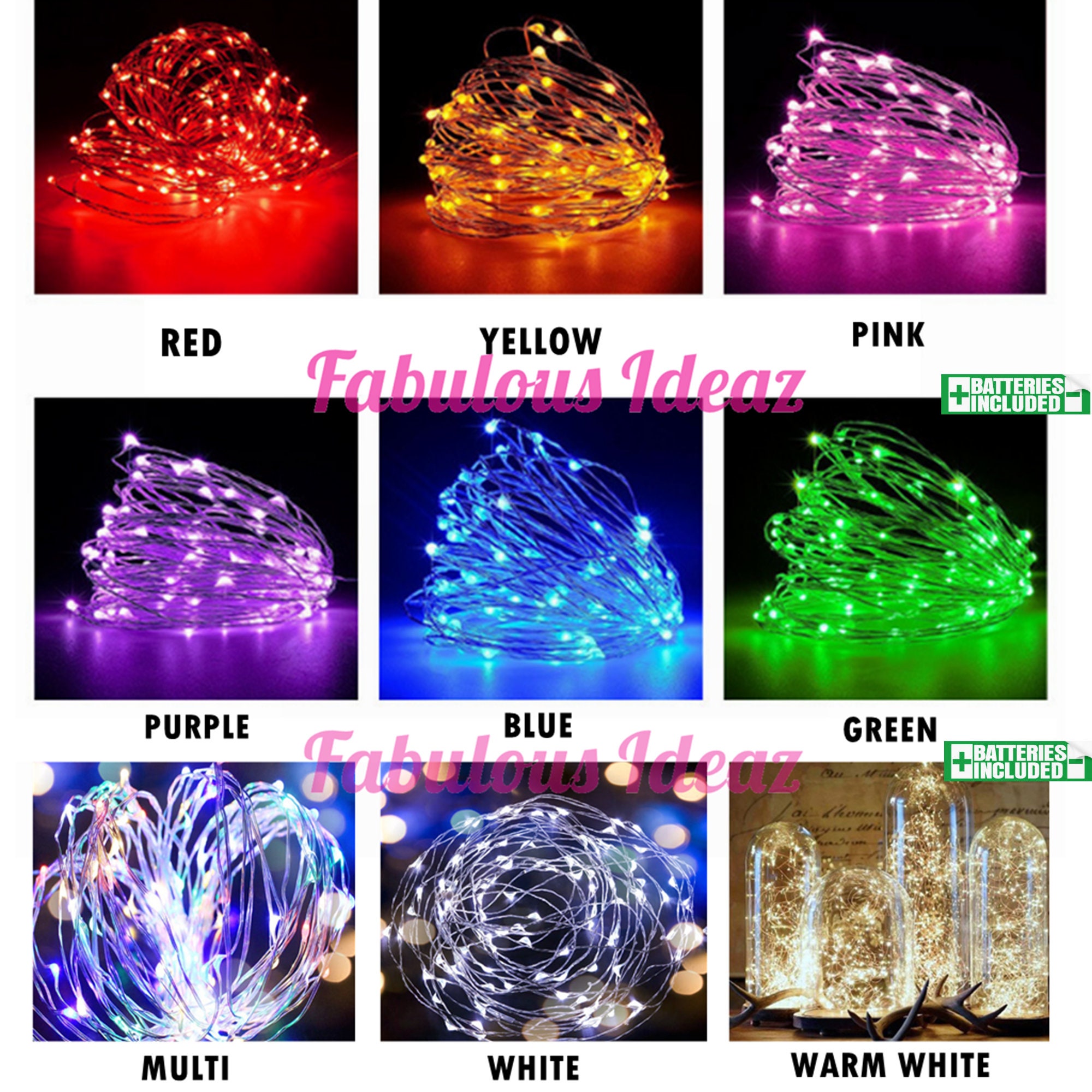 LED String Fairy Light Silver Wire Warm White Garden/ - Etsy Australia