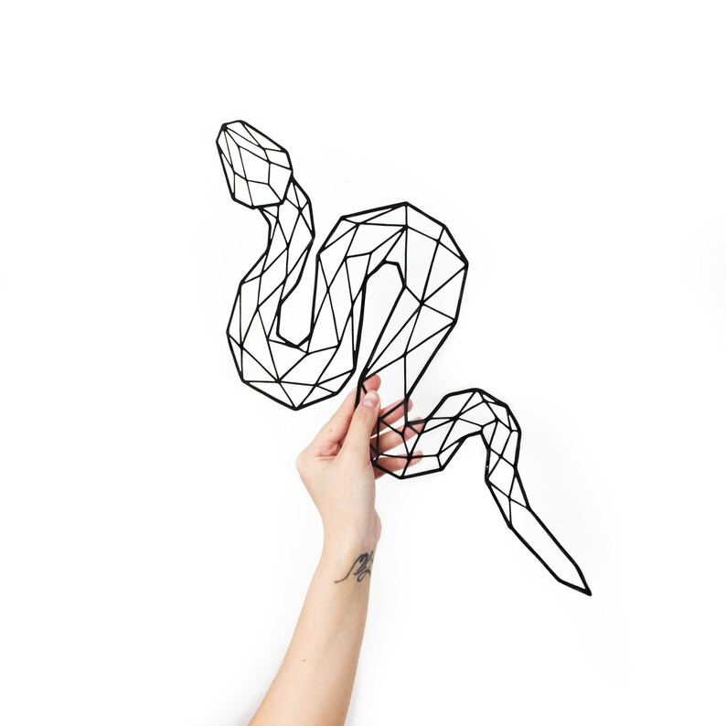 Metal Wall Art Geometric Snake Home Decor Geometric Animals | Etsy