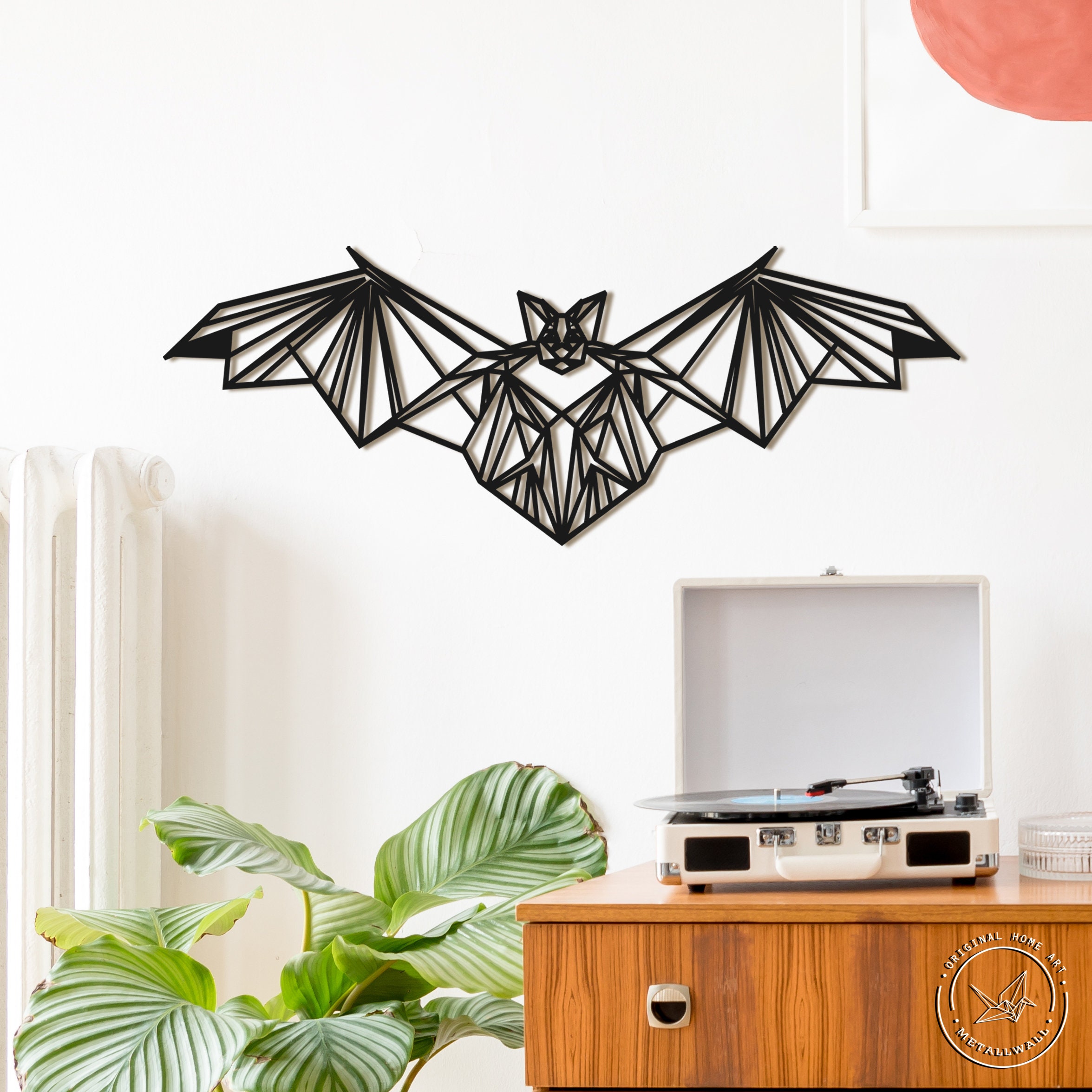 Geometric Bat metal wall art Home decor Wall hanging Bat wings | Etsy