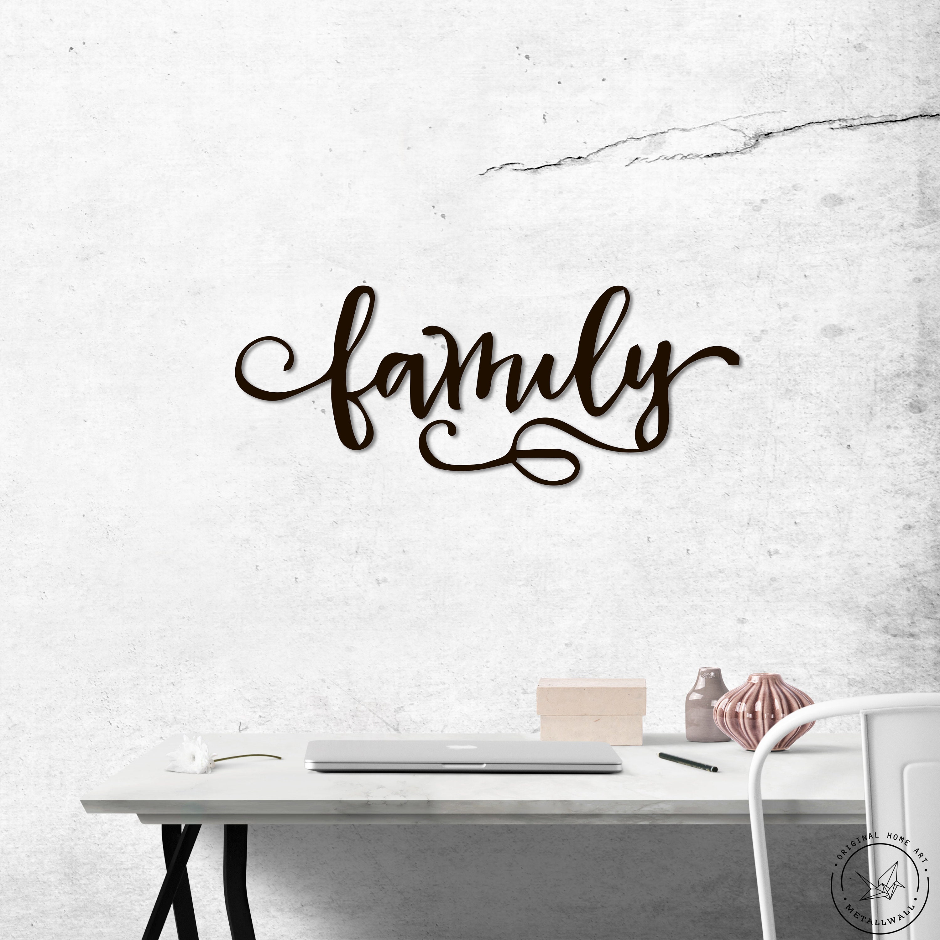 Family Metal Word Wall Art Letters Home Decor Hanging Sign | Etsy