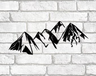 Mountain metal art | Etsy