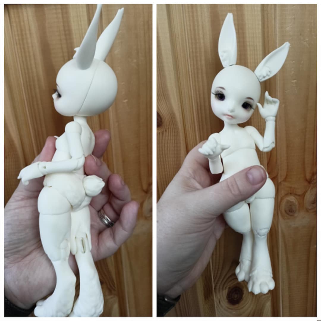 Bunny Girl Bjd Doll 1/8 Ball Jointed Doll Rabbit Collection Resin Doll ...