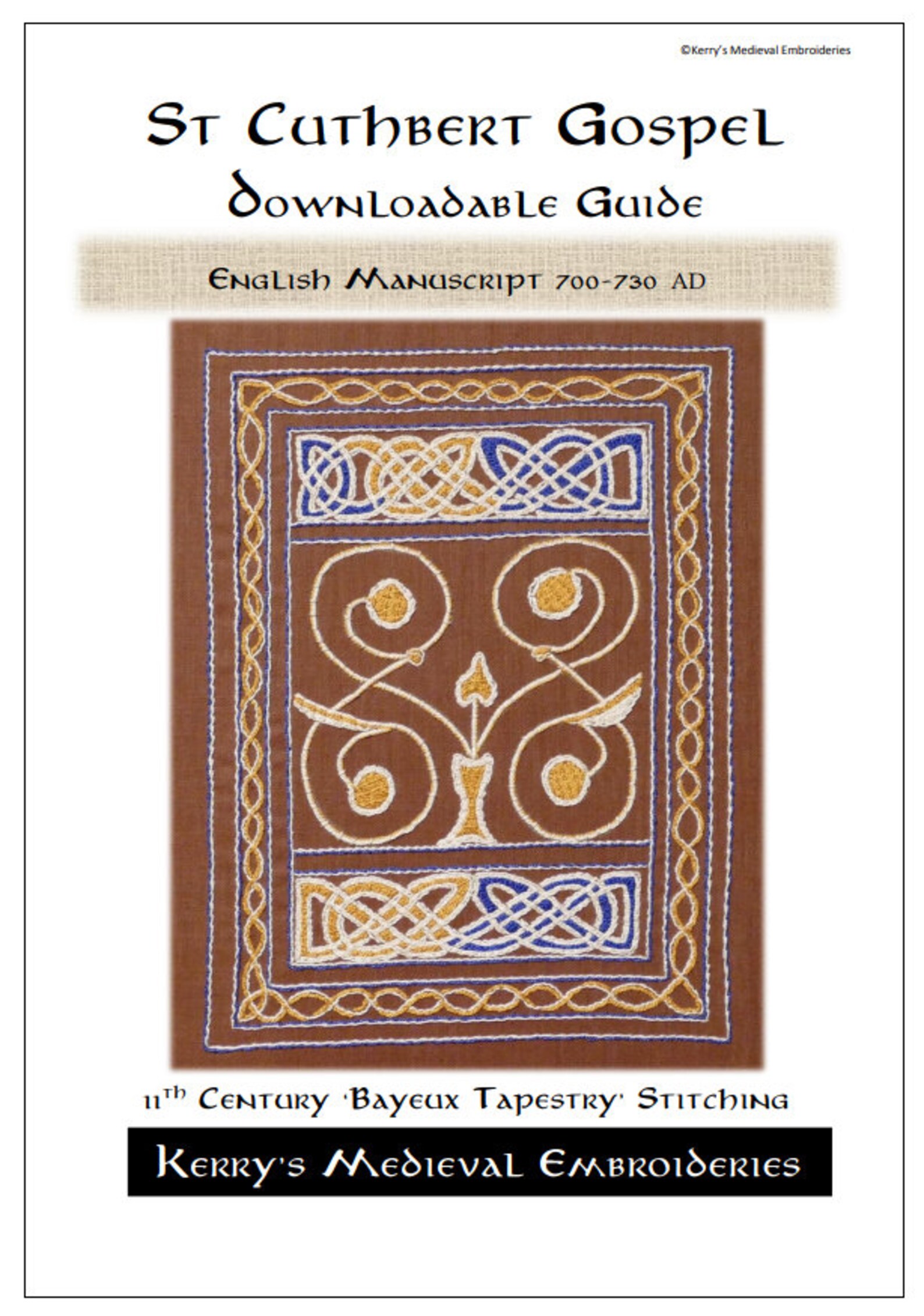 Buy St Cuthbert's Gospel Pattern and Instructions Instant Online in ...