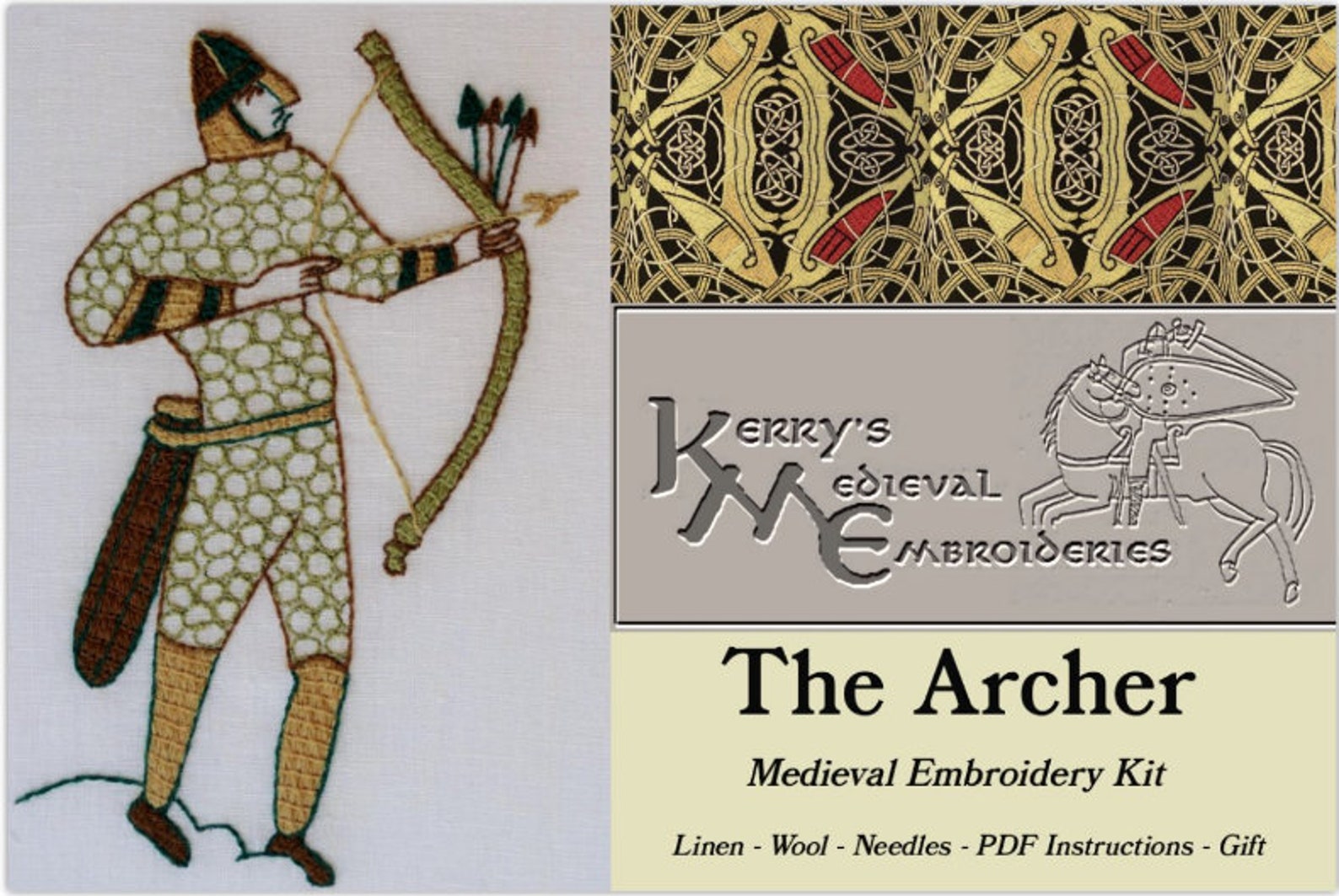 The Archer - Medieval Embroidery Kit - Etsy
