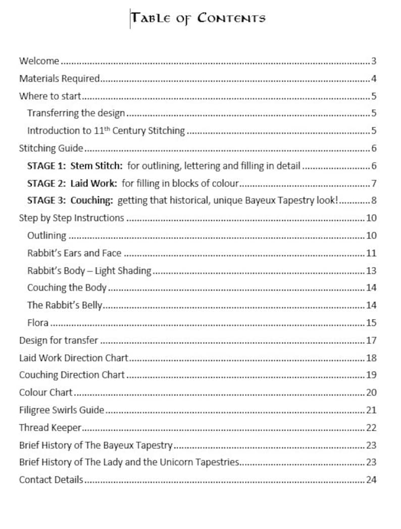 Medieval Rabbit PDF Embroidery Pattern and Instructions - Etsy