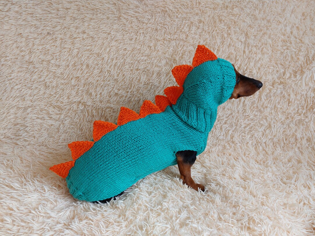 5 Colors Dachshund Halloween Dinosaur Outfit Costume Sweater and Hat ...
