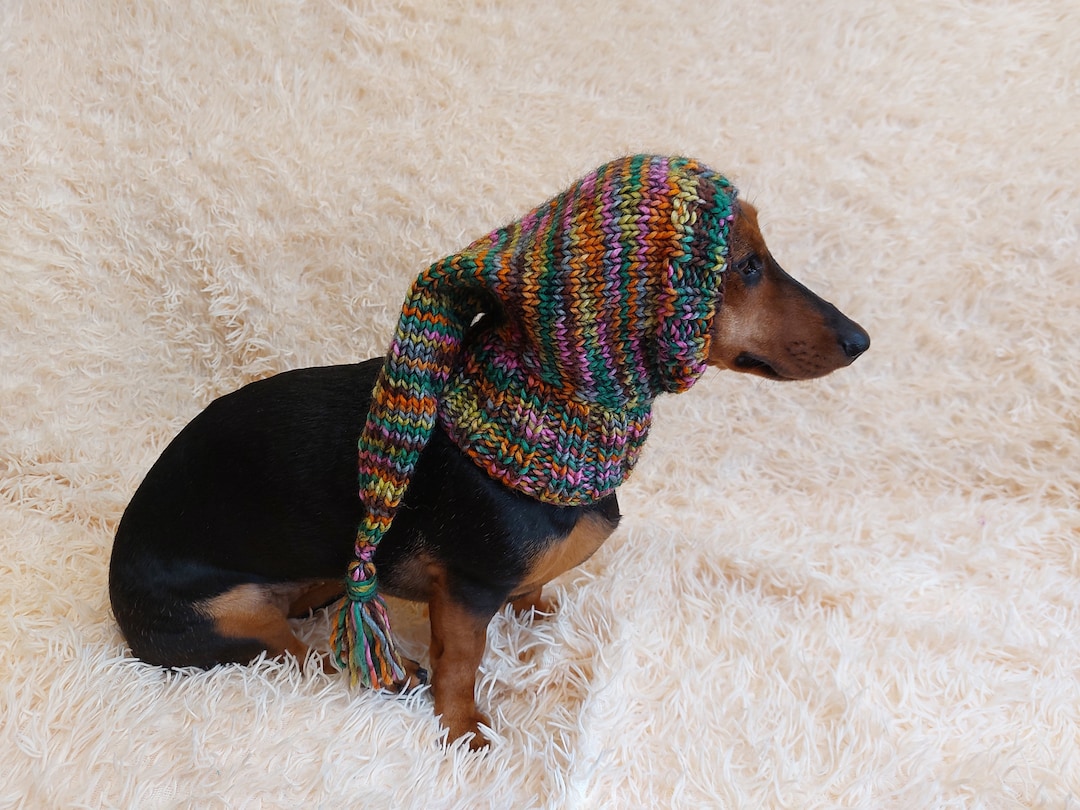 Winter Christmas Clothes for Dogs Knitted Hat With Pompon, Doxie ...