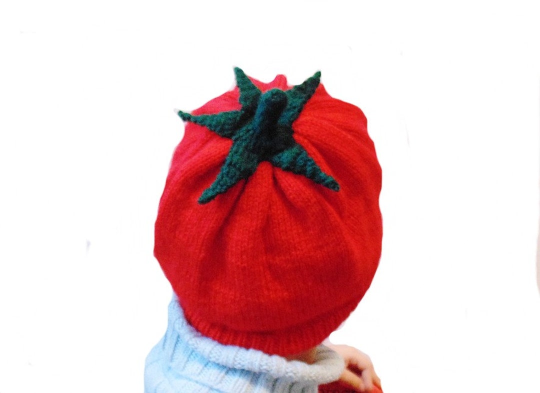 Women's Knitted Hat Tomato Knitted Hat for Teenager - Etsy
