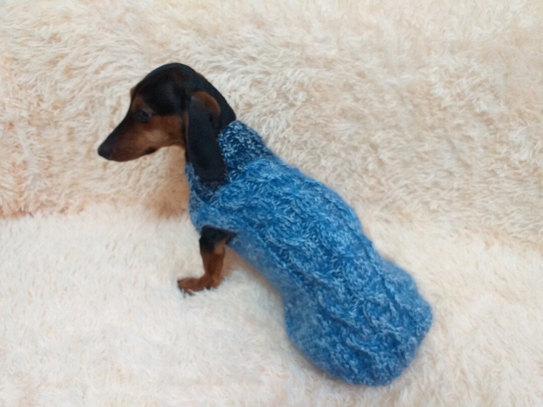 Angora Handmade Cable Knit Dog Sweater Warm Holiday Knitted Winter ...