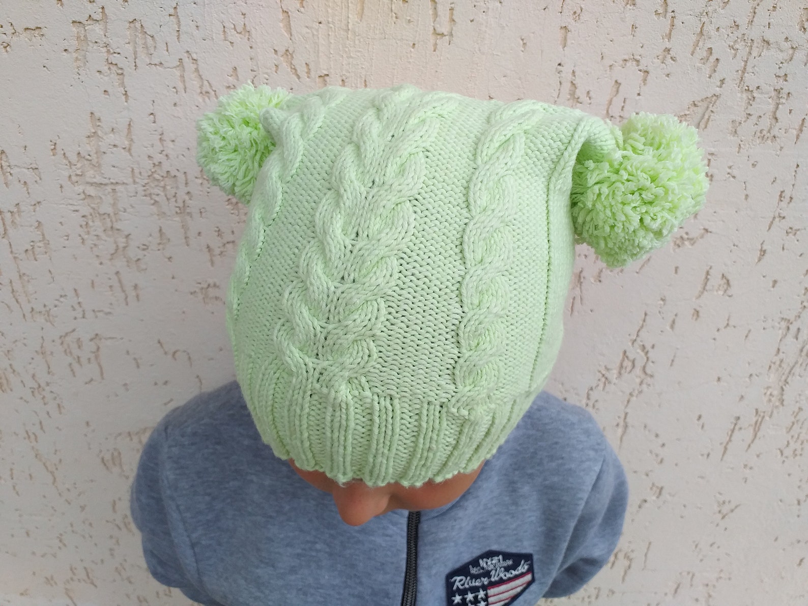 Women's Knitted Hat With Two Pom Poms Knitted Hat for - Etsy