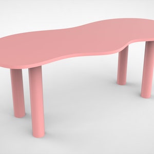 Wooden Dining Table With Customizable Color and Organic Shape - Etsy
