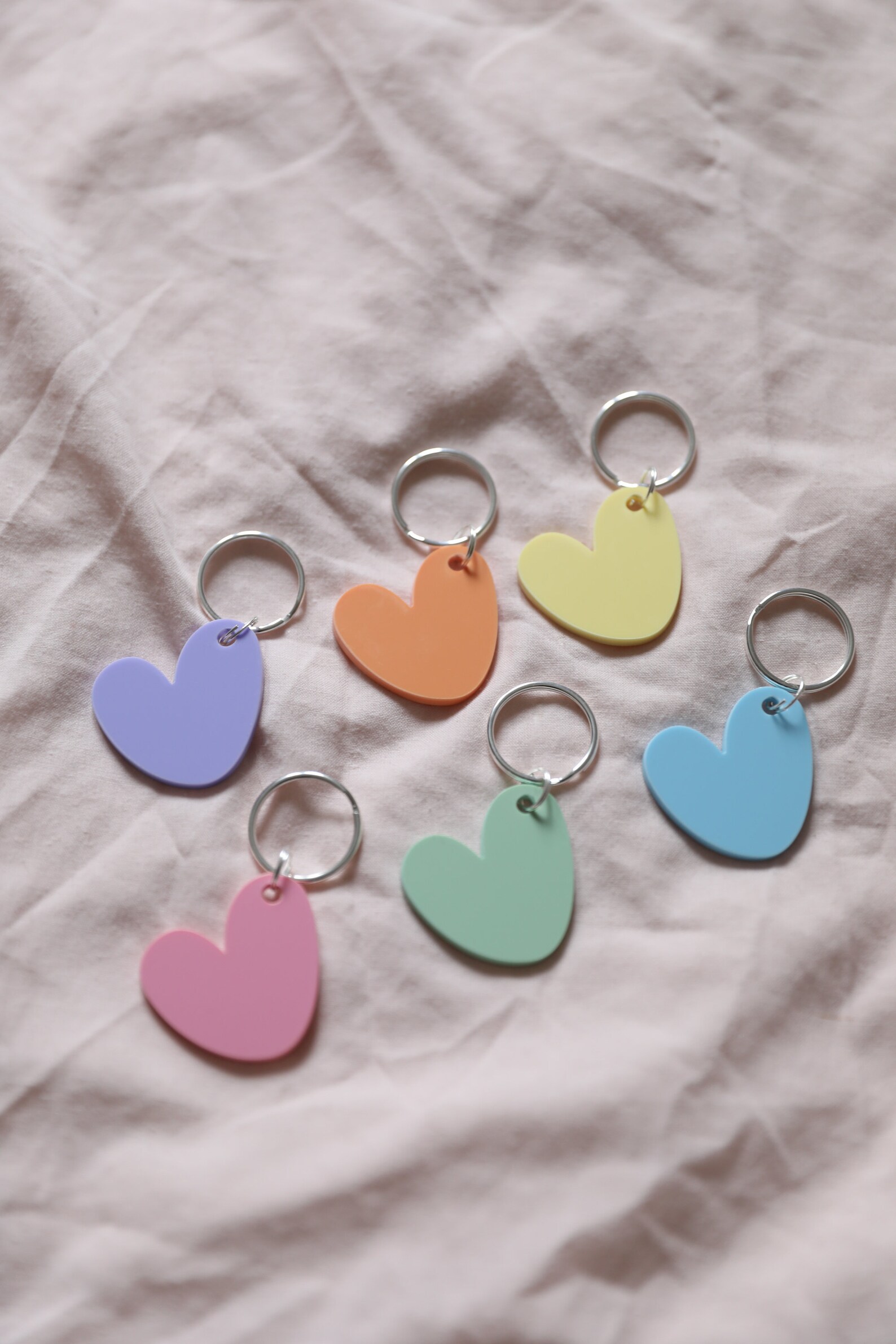 Pastel Heart Keyring - Etsy