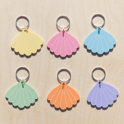 Shell Key Ring Pastel Color | Etsy