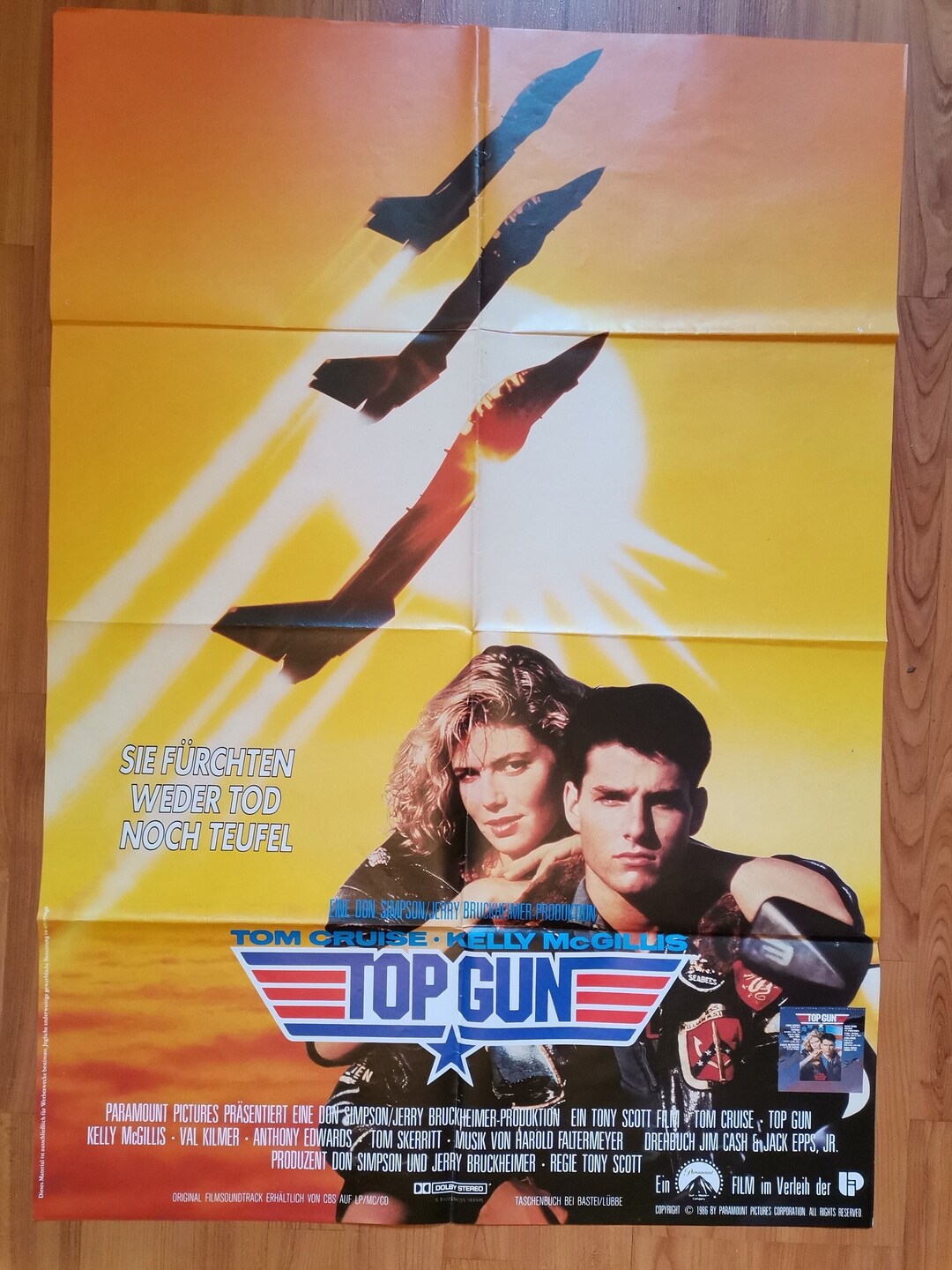 Top Gun, Tom Cruise, Kelly Mcgillis, Original 1-sheet Movie Poster 1986 ...