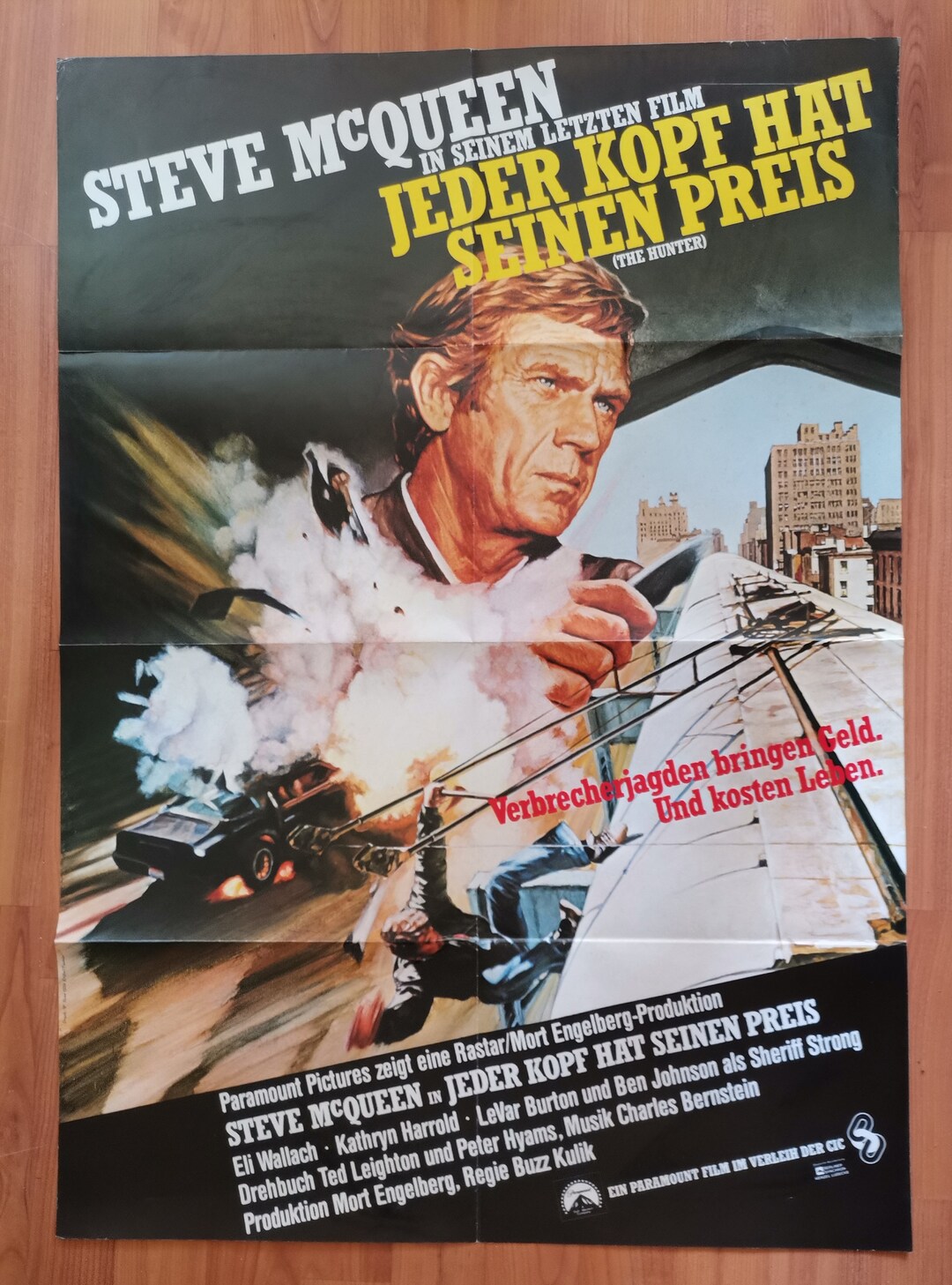 The Hunter, Steve Mcqueen, Eli Wallach, Germany Cinema Poster 1980 - Etsy