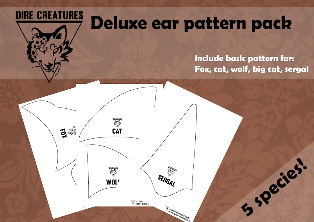 PDF Pattern: Deluxe Ear Pattern Pack by Direcreatures - Etsy