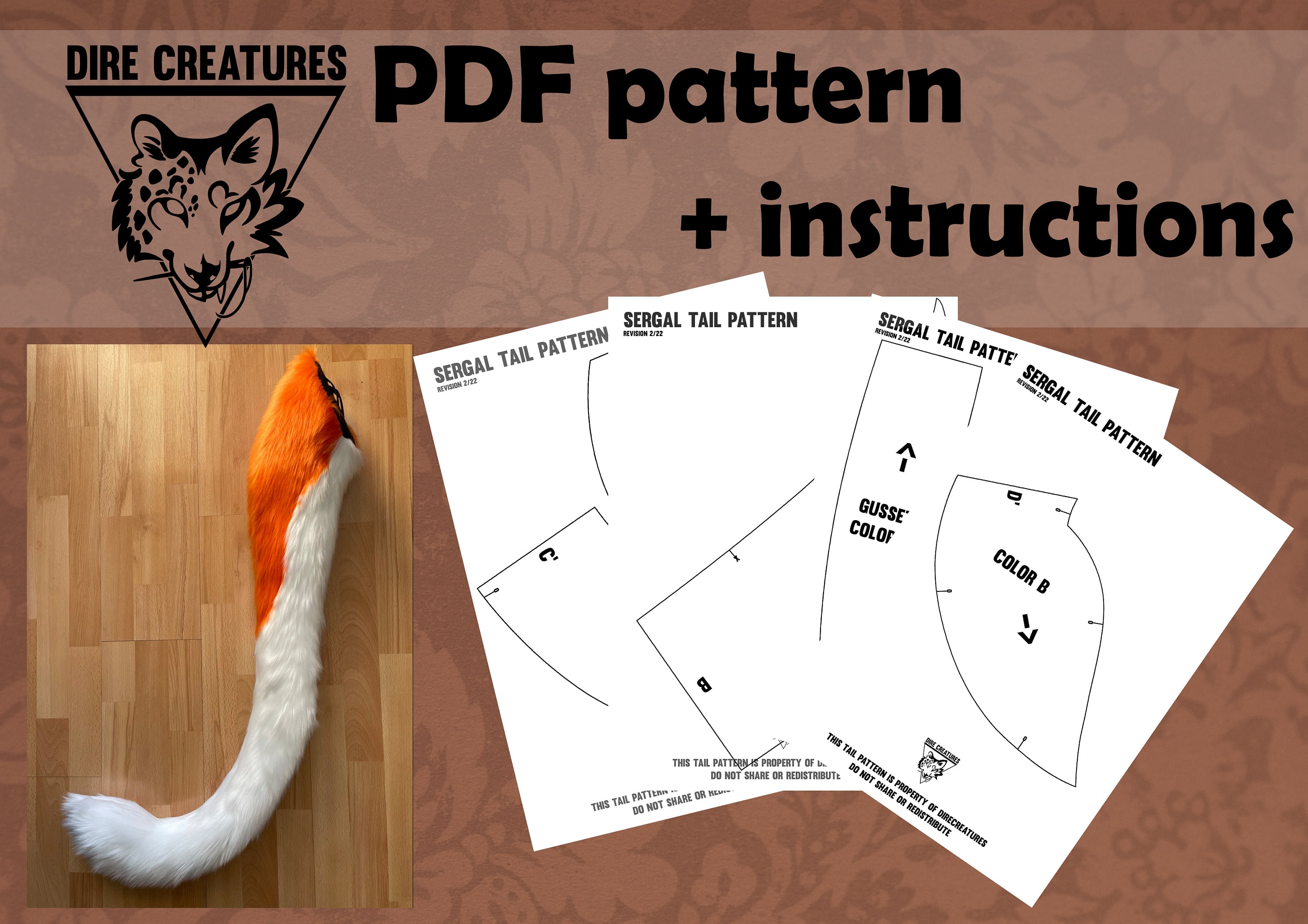 PDF Pattern: Sergal Tail by Direcreatures - Etsy