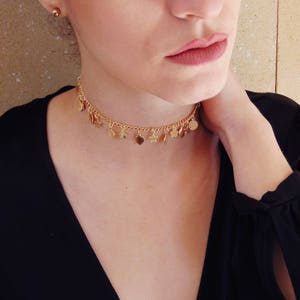 Dangle Star Choker Necklace, Dainty Heart Layered Necklace, One of a ...