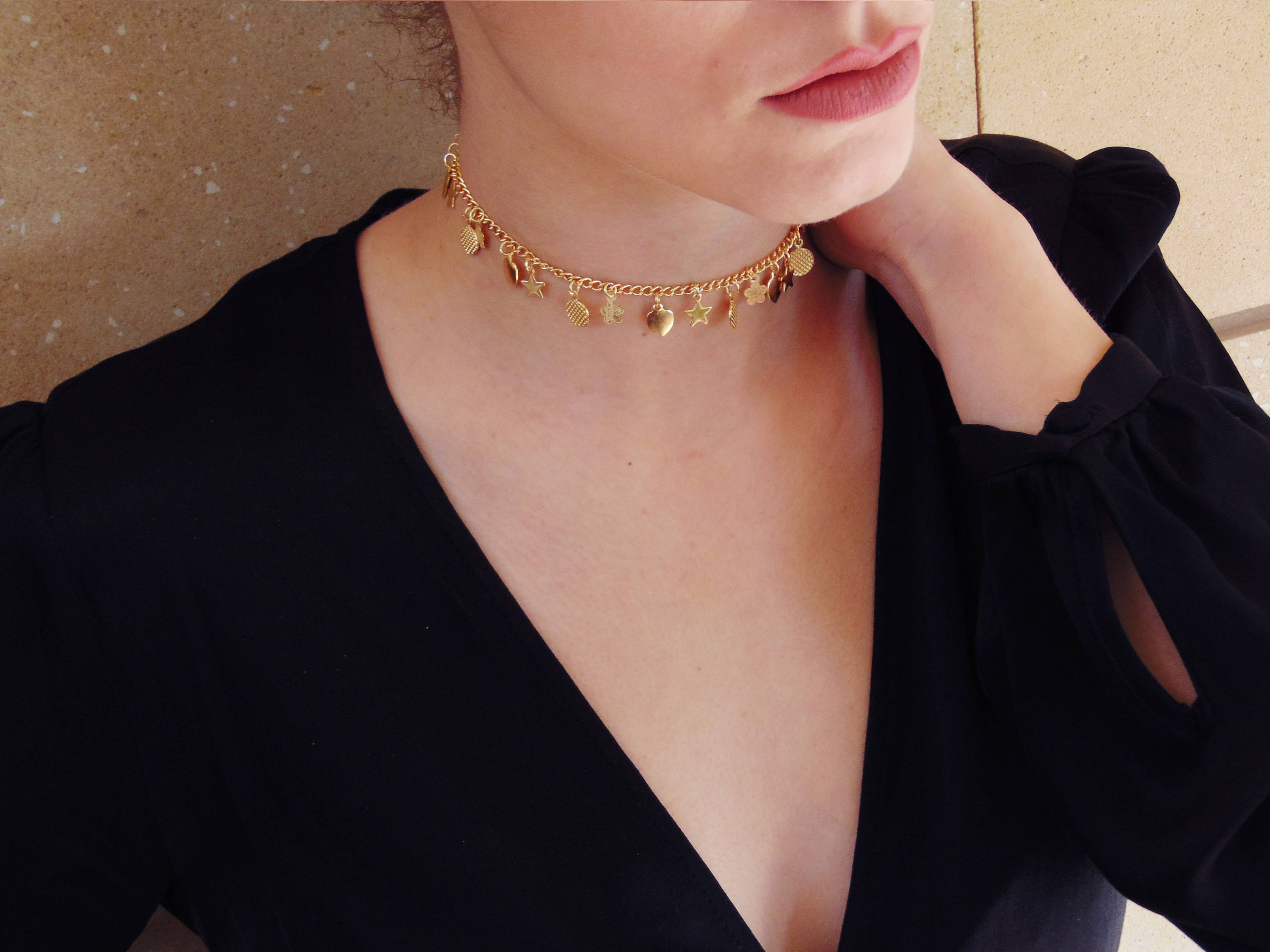 Dangle Star Choker Necklace Dainty Heart Layered Necklace - Etsy
