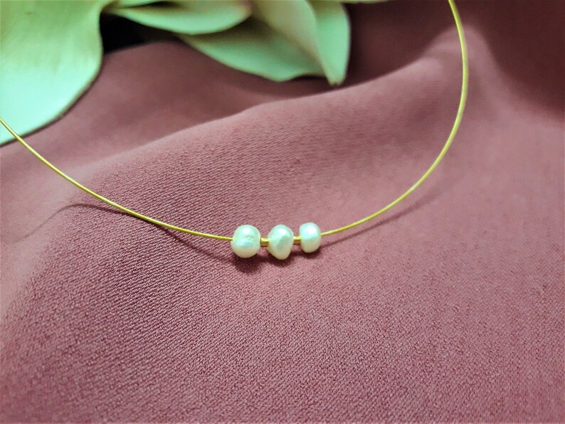 Dainty Pearl Choker Necklace Freshwater Pearl Layered Necklace