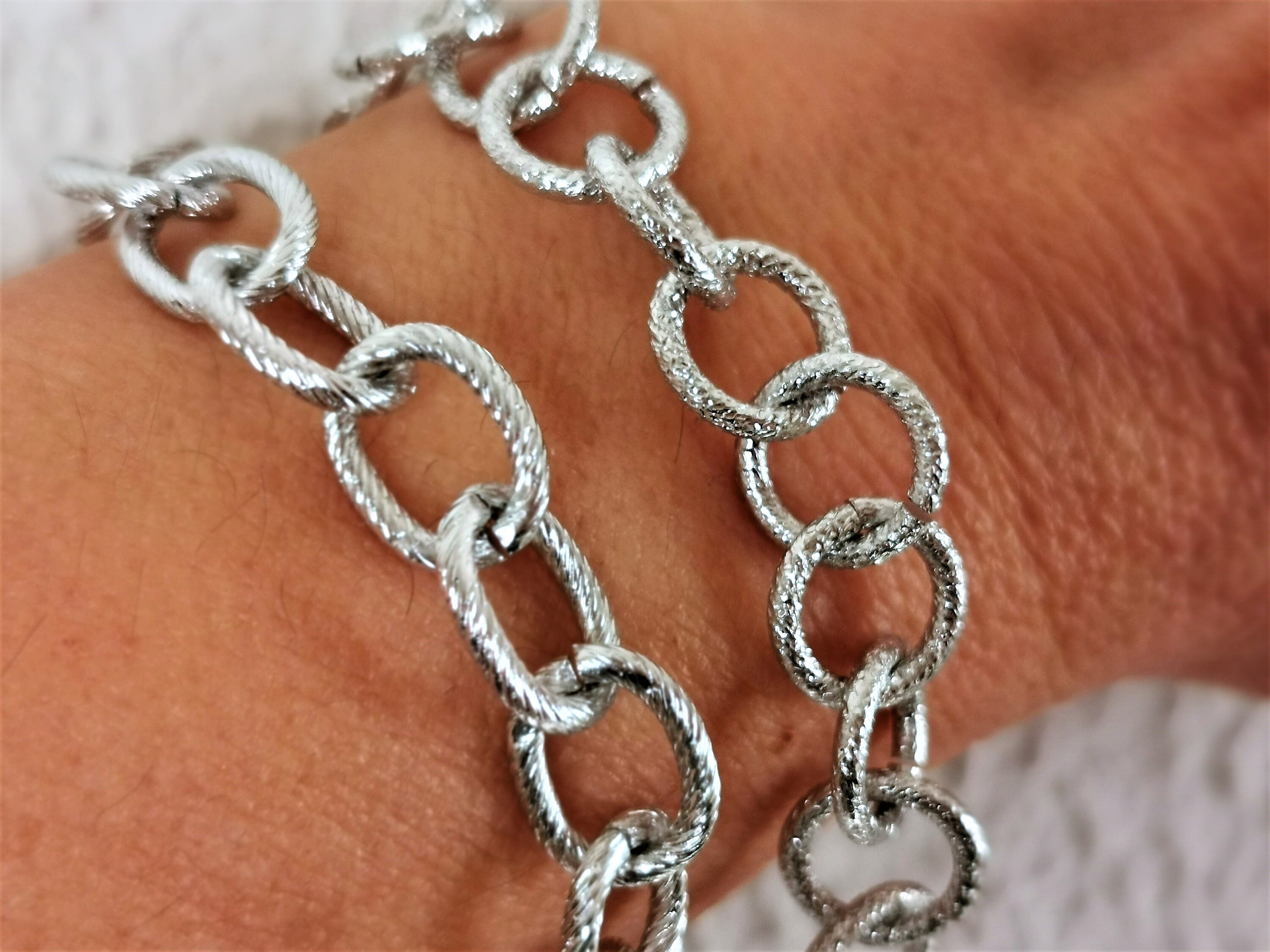 Silver Chunky Chain Bracelet Stacking Chain Link Bracelet - Etsy Australia