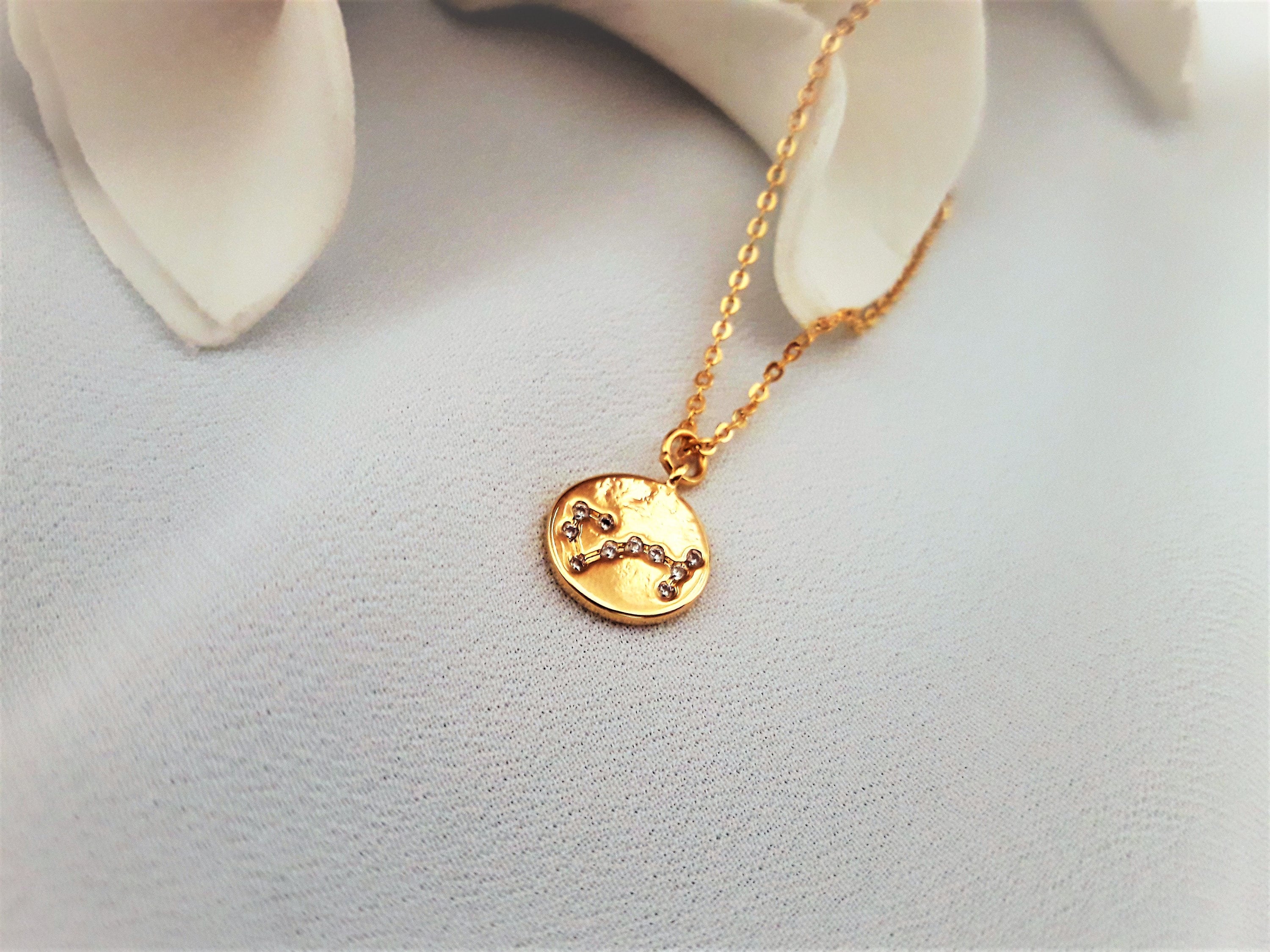 Gold Zodiac Sign Necklace Dainty Star Sign Necklace - Etsy